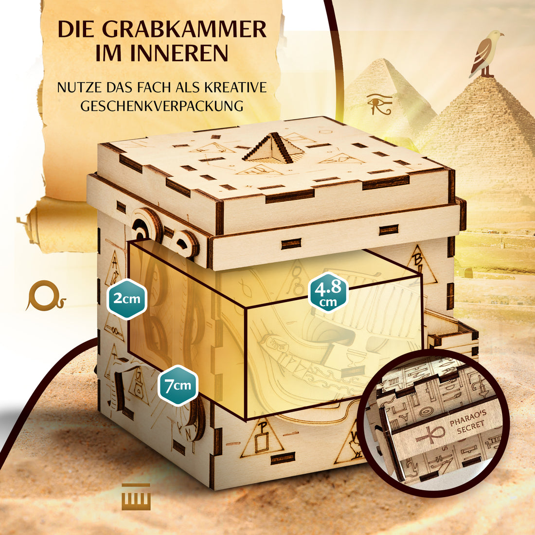 PHARAOH'S SECRET PUZZLE BOX